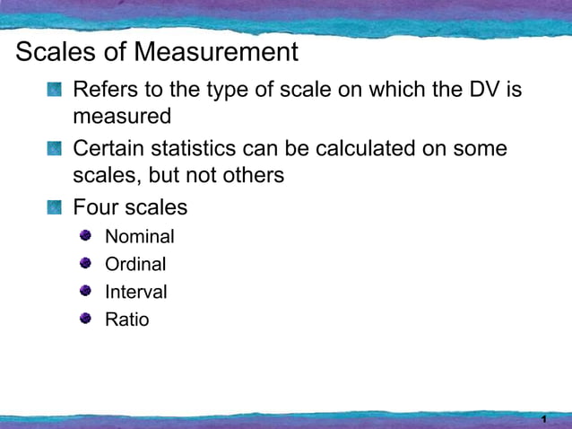 Scales of Measurement | PPS | Science