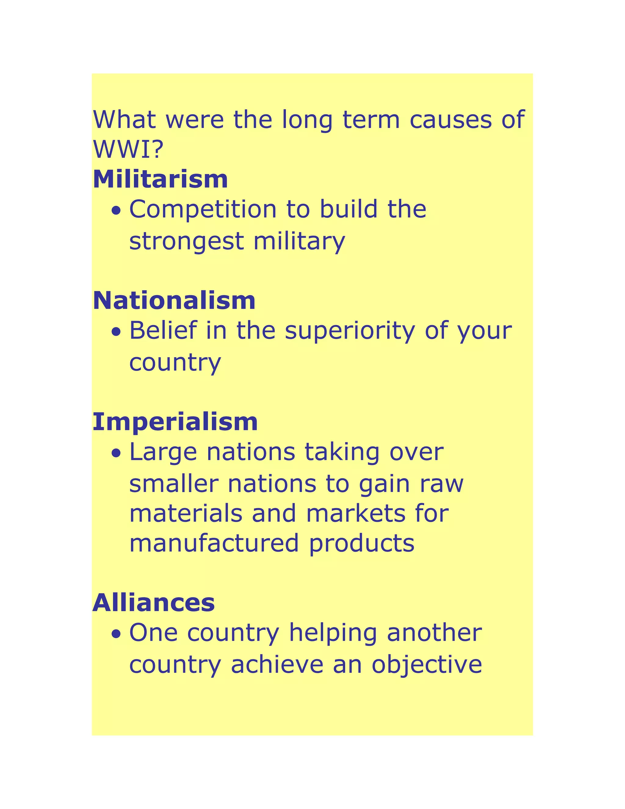 World War I Notes | PDF