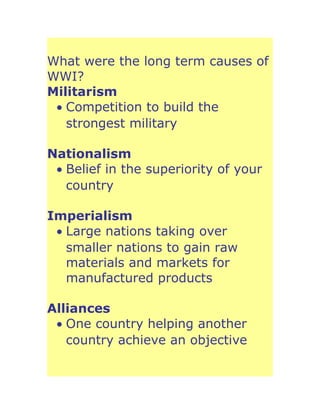 World War I Notes | PDF