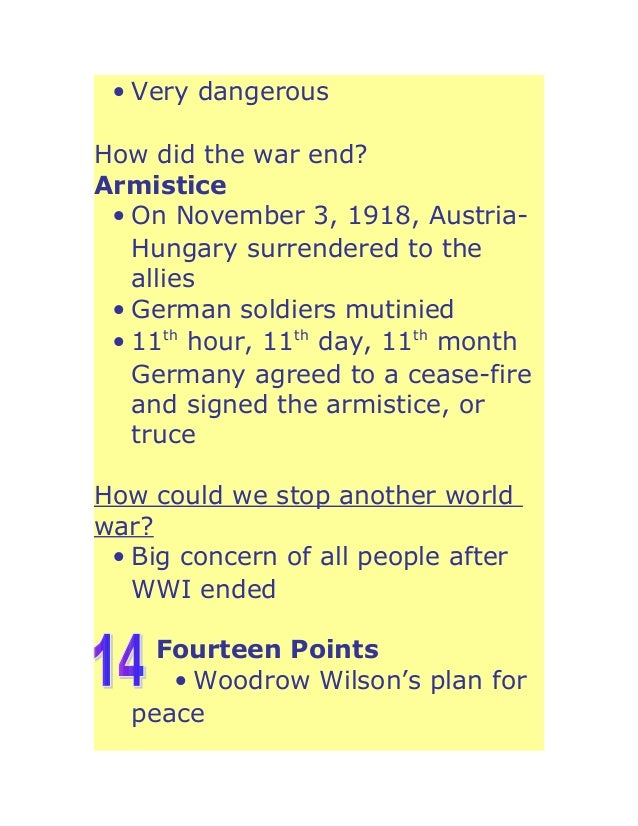 World War I Notes