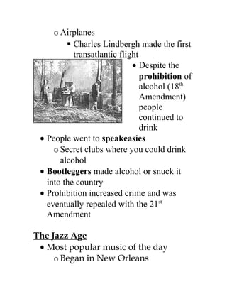 The Roaring 20s, Great Depression and New Deal | PDF