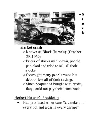 The Roaring 20s, Great Depression and New Deal | PDF