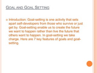Goal and goal setting | PPTX