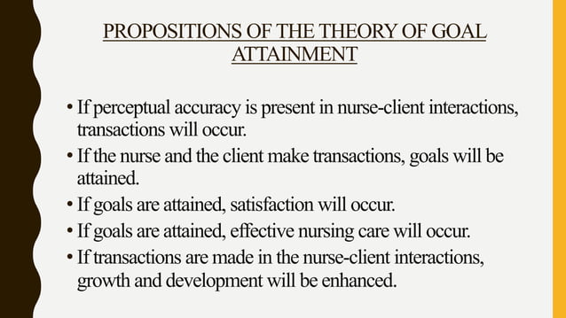 Goal attainment theory by Imogene.M.King