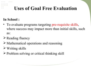 Goal free model | PPT