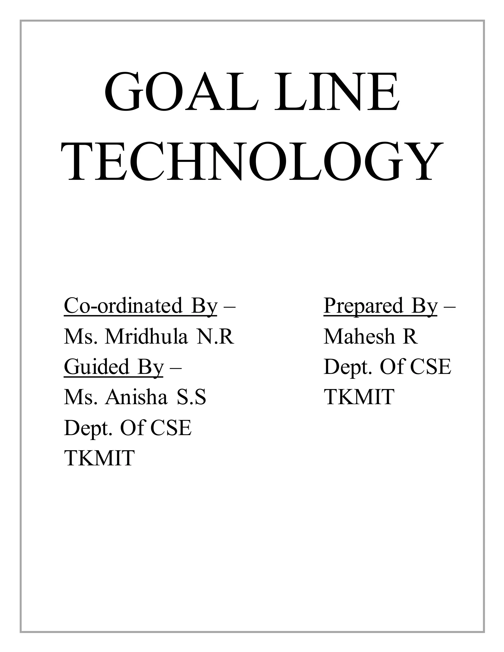 Goal line technology | DOCX