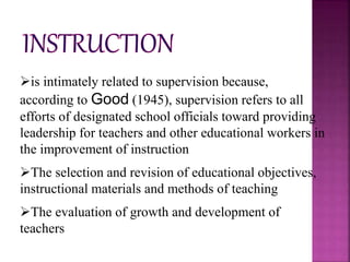 GOAL OF SUPERVISION: IMPROVEMENT OF INSTRUCTION.ppt