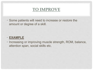Goal planning in for rehabilitaion | PPTX