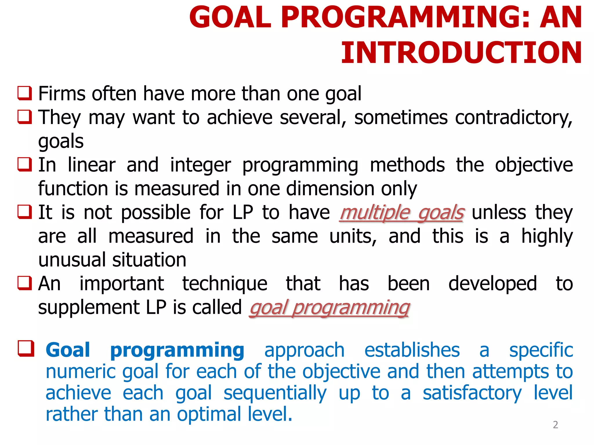 Goal programming | PDF