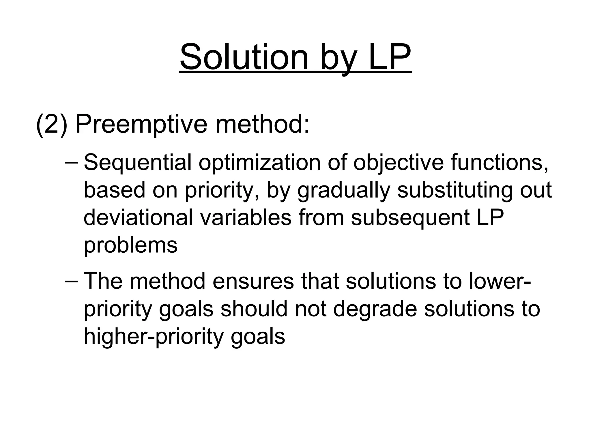 Goal programming 2011 | PPT