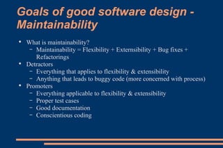 Goals Of Software Design - The main goals | PPT