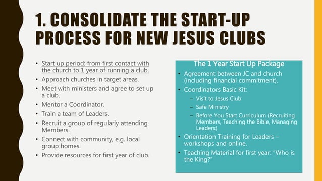 Jesus Club Goals 2016-2021 | PPT