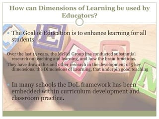 Goals and Dimensions of Learning | PPTX