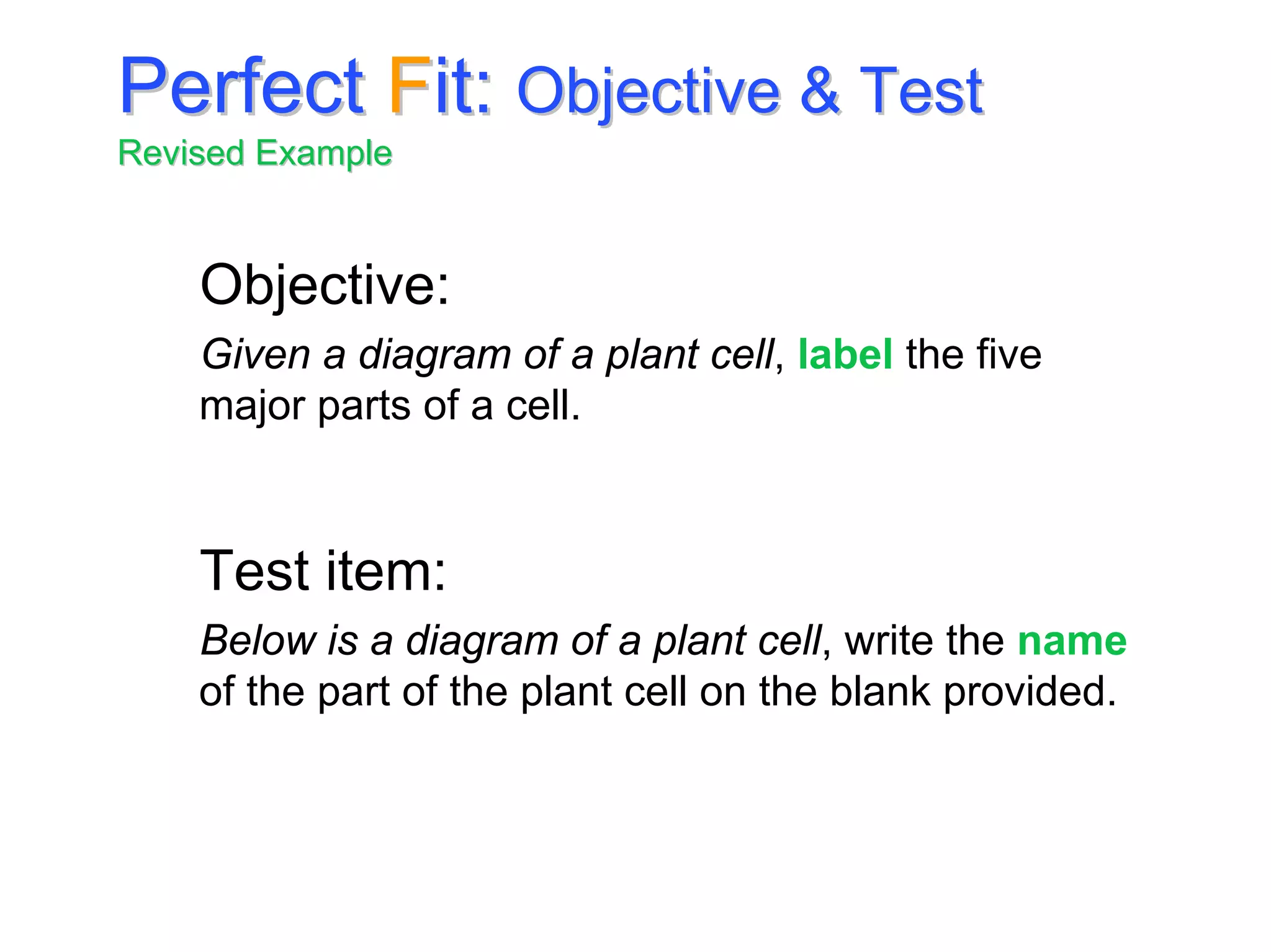 Writing Goals And Objectives and the Perfect Fit | PDF
