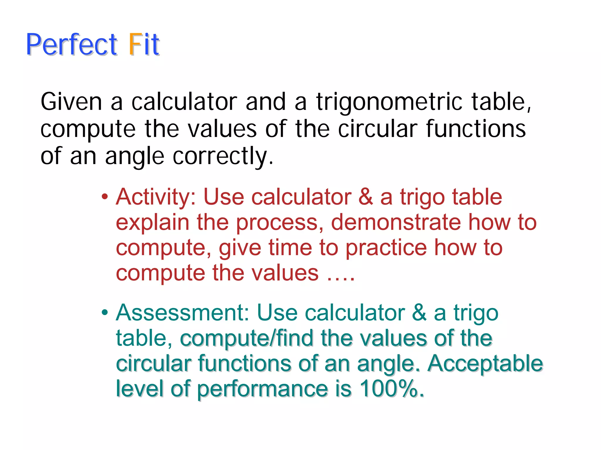 Writing Goals And Objectives and the Perfect Fit | PDF