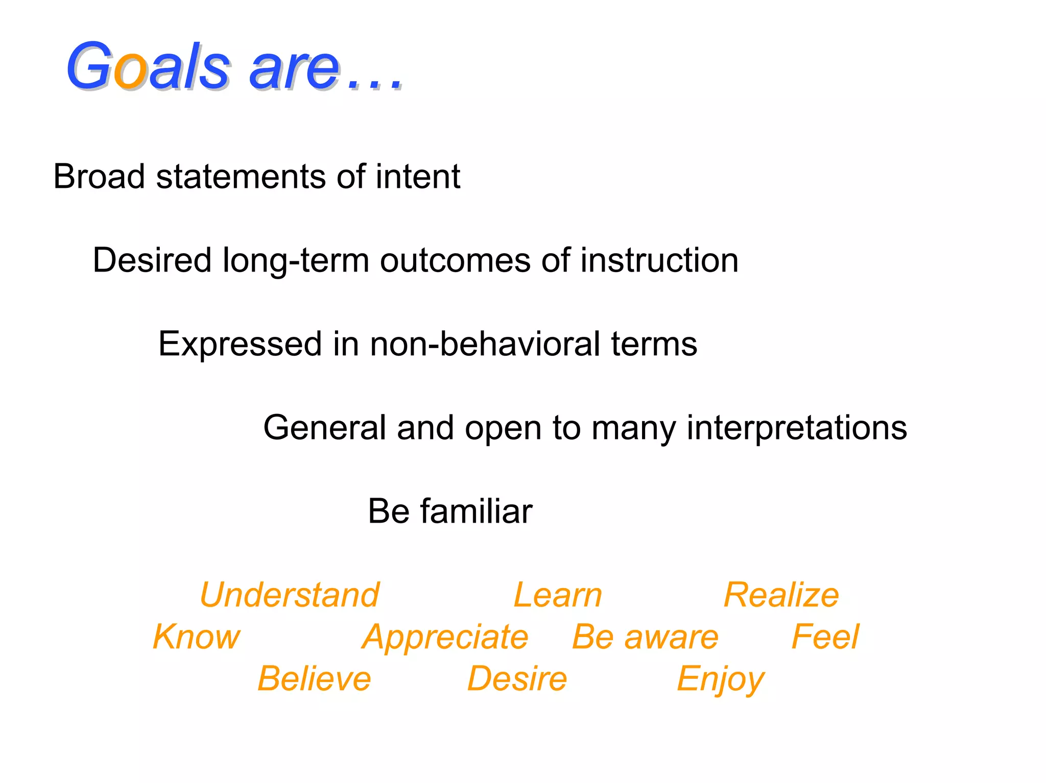 Writing Goals And Objectives and the Perfect Fit | PDF