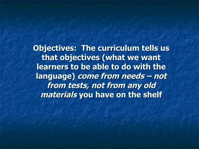 Goals And Objectives in a Language Course | PPT
