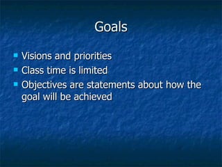 Goals And Objectives in a Language Course | PPT