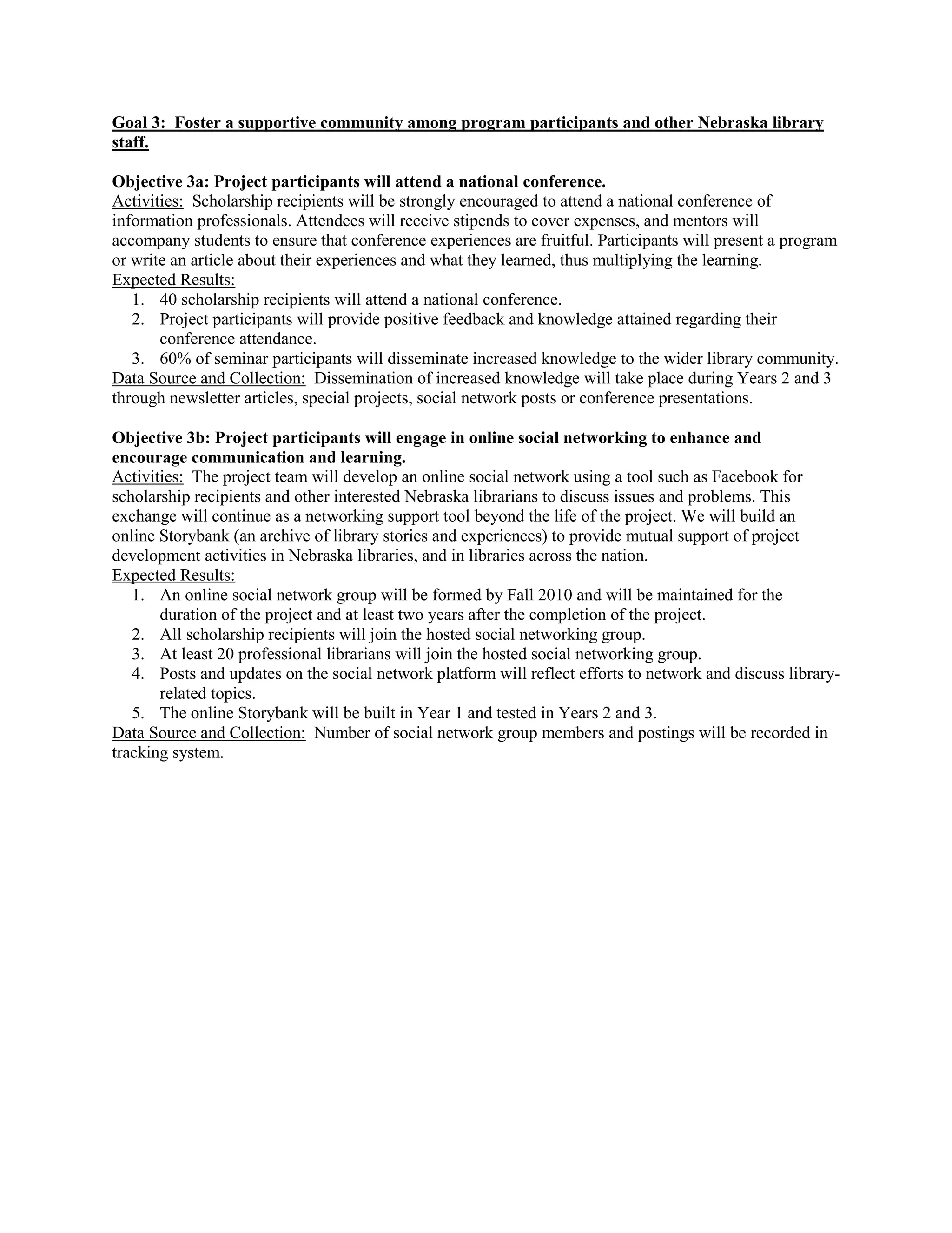 Goals Objectives Reporting for Program Evaluation | PDF