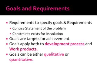 Defining the Problem - Goals and requirements | PPT