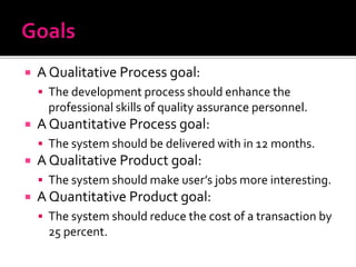 Defining the Problem - Goals and requirements | PPT