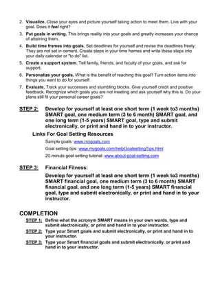 Goal Setting | PDF