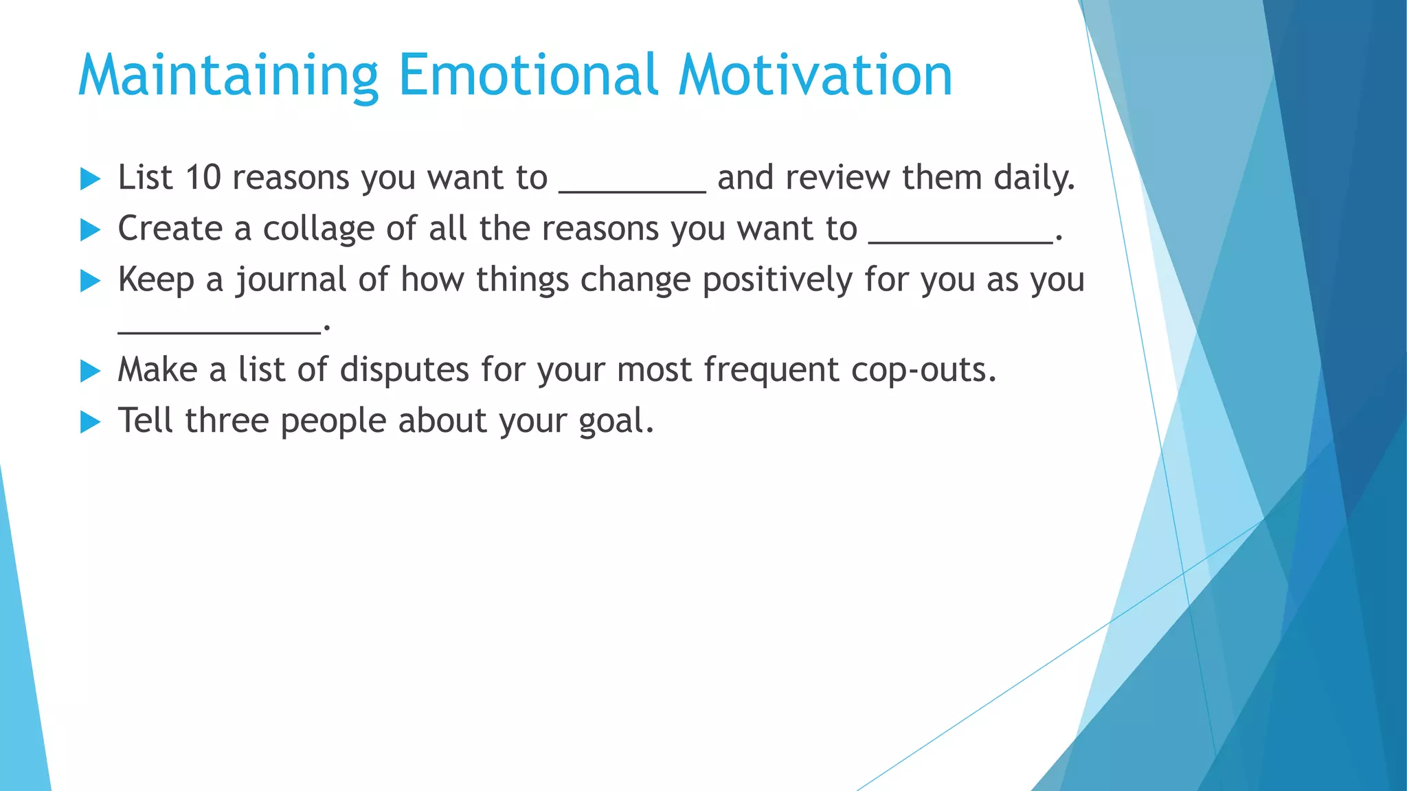 Goal Setting for Behavior Change | PPTX