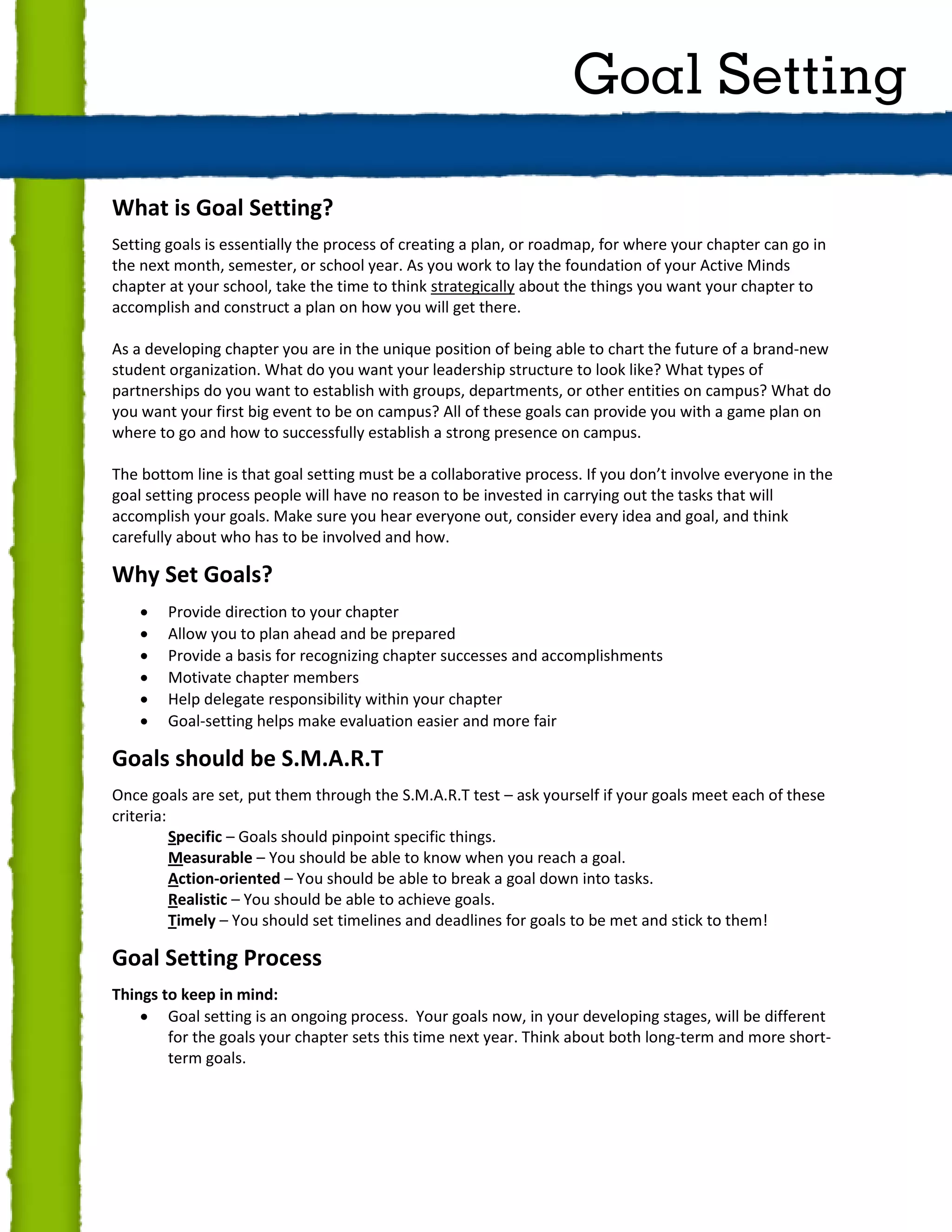 Goal setting | PDF