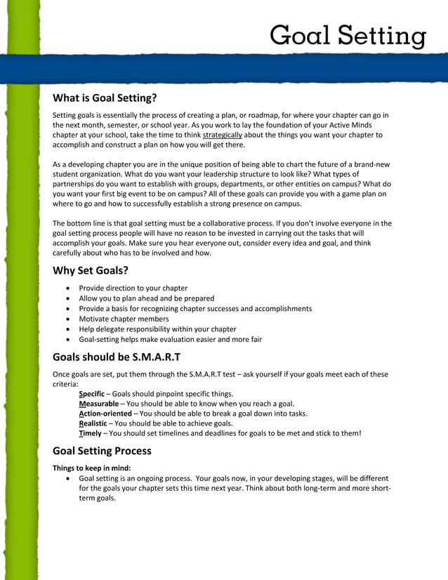 Goal setting | PDF