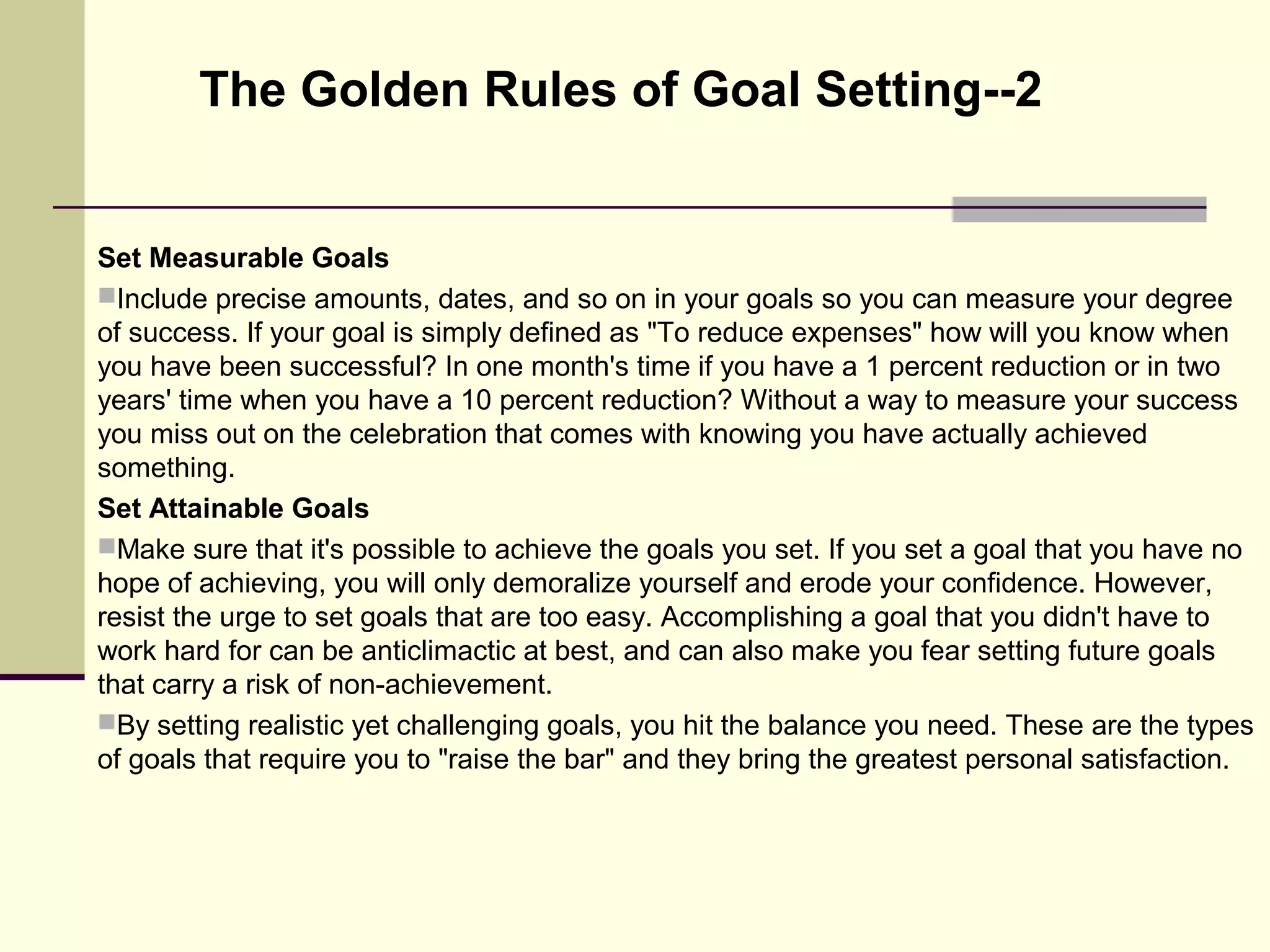 Setting Goals for Improved Productivity | PPT