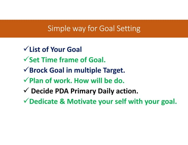 Goal setting | PPT