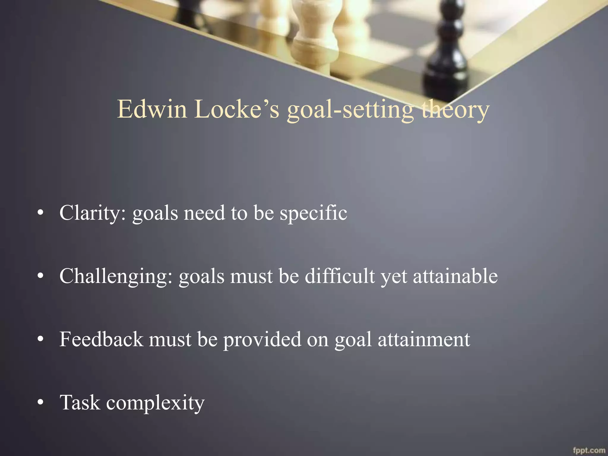 GOAL SETTING THEORY OF MOTIVATION AND SMART GOALS | PPTX