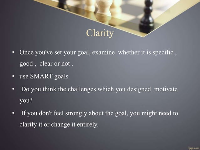 GOAL SETTING THEORY OF MOTIVATION AND SMART GOALS | PPTX