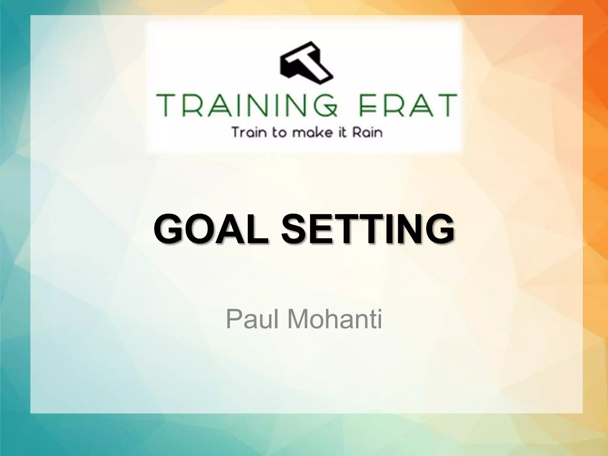 Goal setting | PPT