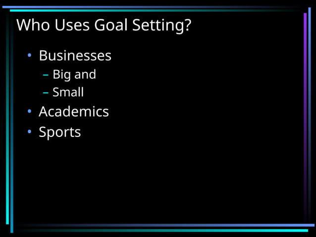 Goal_Setting Power Point Presentation for students | PPT
