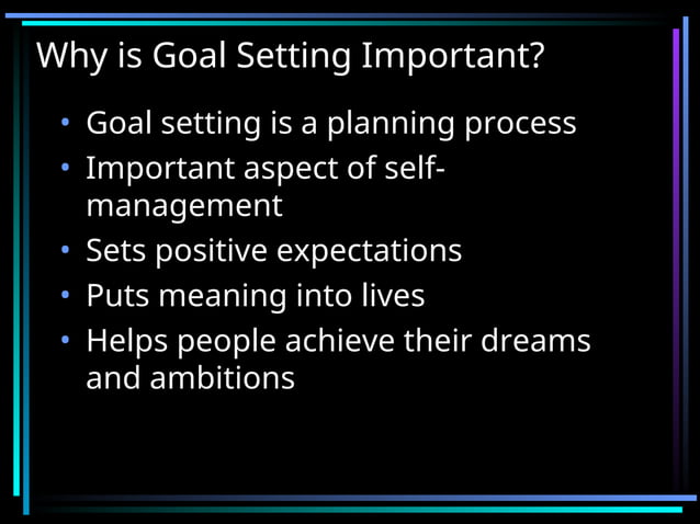 Goal_Setting Power Point Presentation for students | PPT