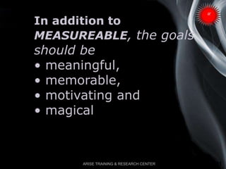 Goal setting - ARISE TRAINING & RESEARCH CENTER | PPSX
