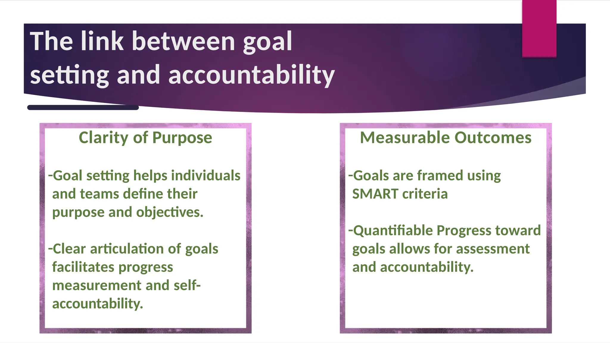 goal setting and accountability skills required | PPTX