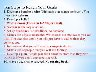 Goal Setting and Planning for the Young Professional | PPTX
