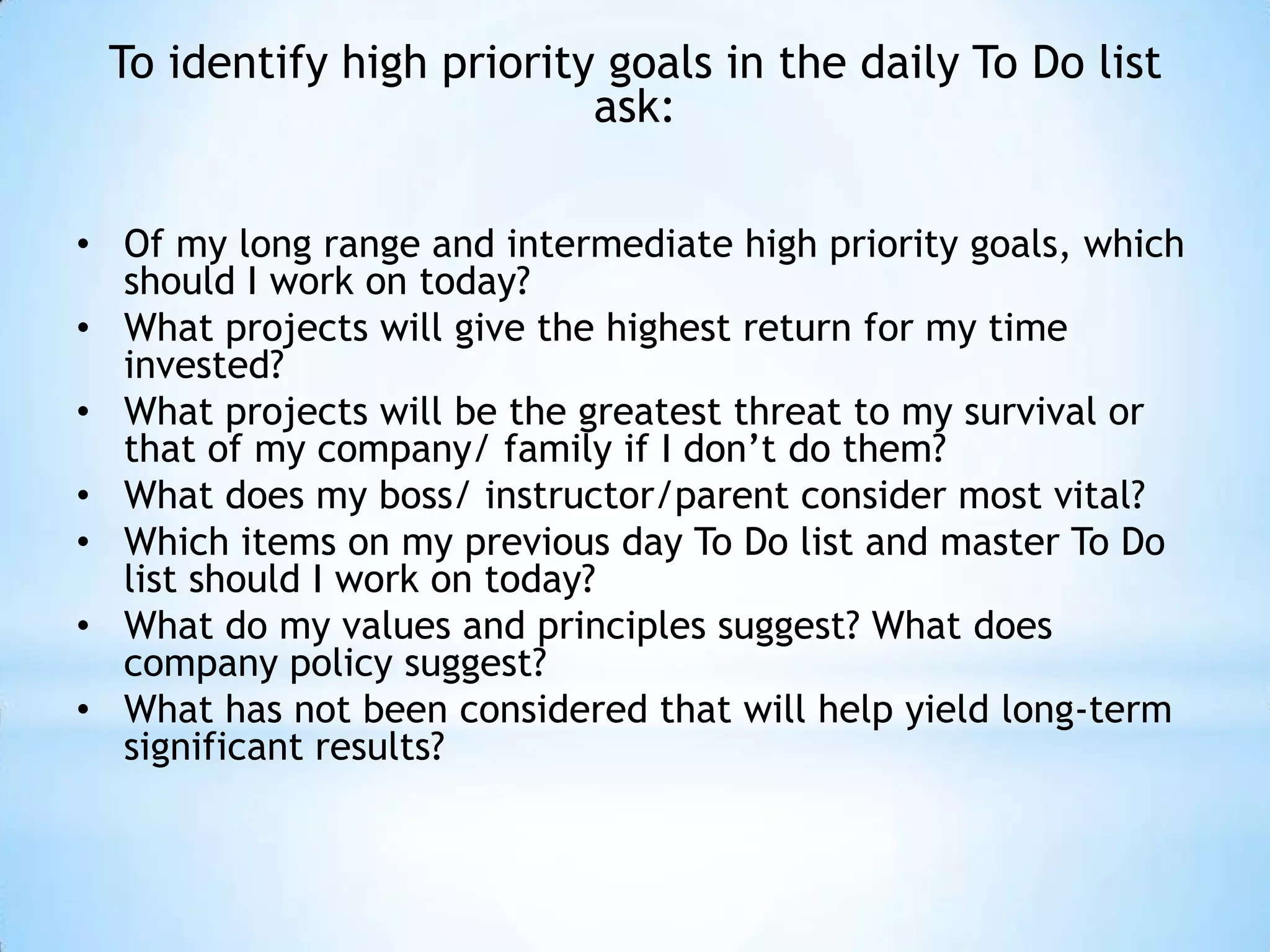 Goal setting and prioritizing | PPTX