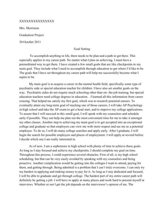 Goal setting example 2 | PDF