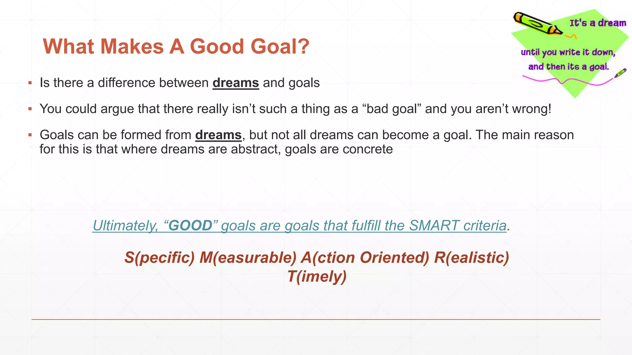 Goal Setting Process Exercise | PDF