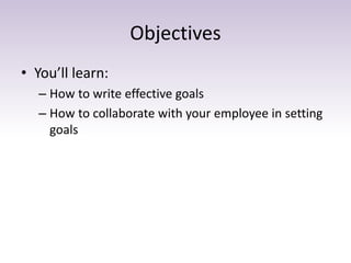 Goal setting for managers | PPTX