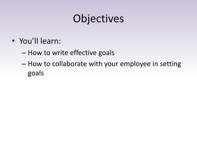 Goal setting for managers | PPTX