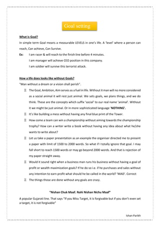 Goal setting, positive attitude & belife system | DOCX