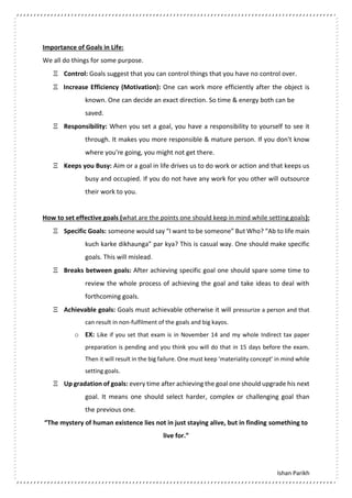 Goal setting, positive attitude & belife system | DOCX