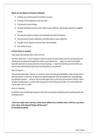 Goal setting, positive attitude & belife system | DOCX