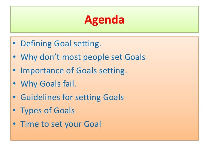 Goal setting ppt
