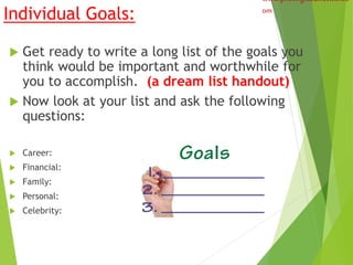 Goal setting ppt | PPTX