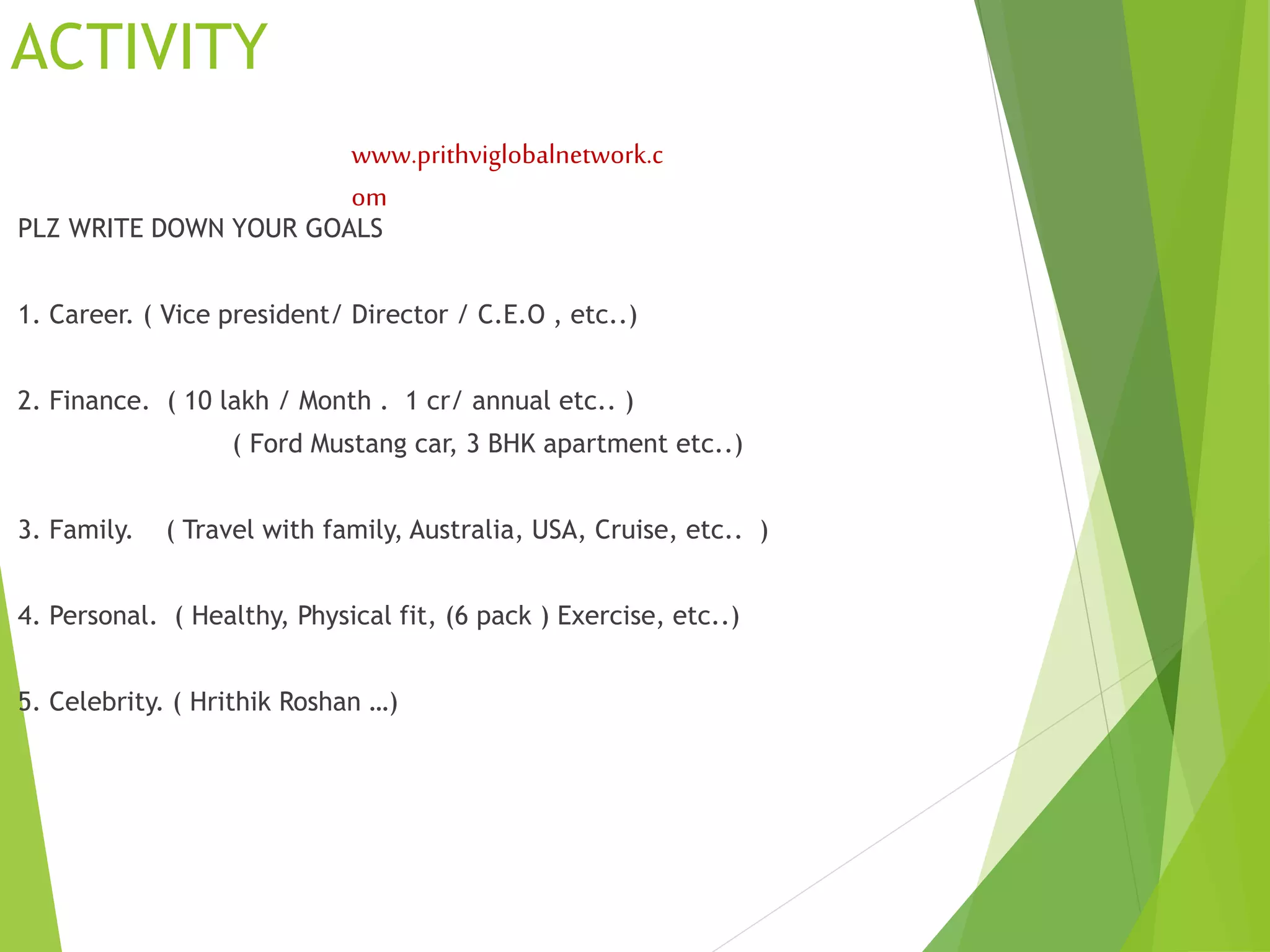 Goal setting ppt | PPTX